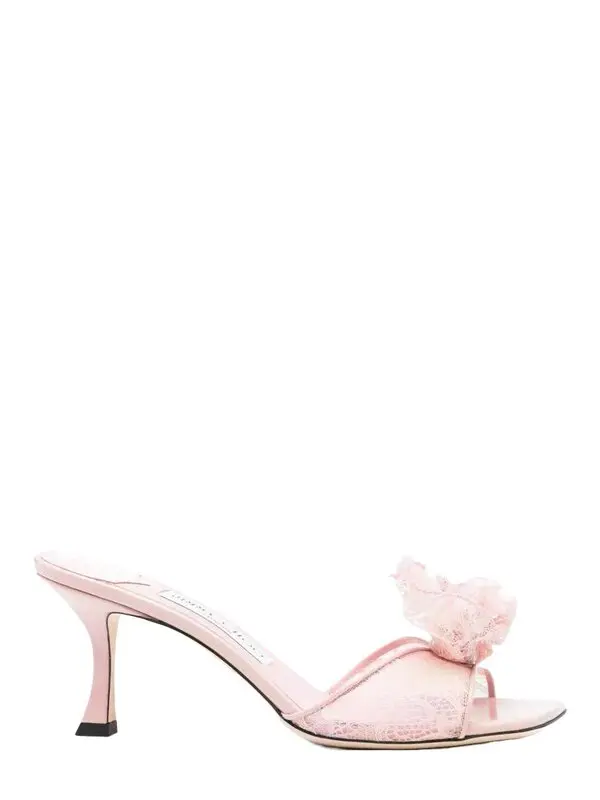 JIMMY CHOO Skye Corsage Lace Sandals - Pink