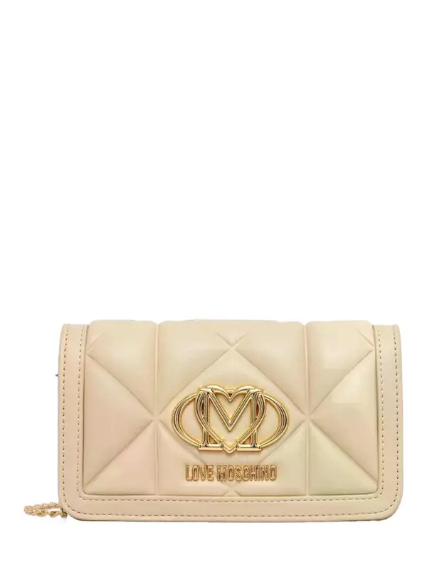Moschino Quilted Mini Bag With Chain Strap - Neutrals