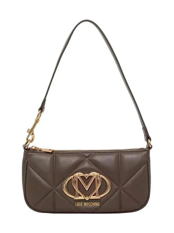 Moschino Quilted Logo Shoulder Bag - Brown
