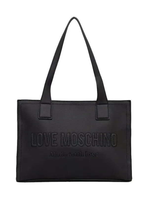 Moschino Embossed Logo Tote Bag - Black