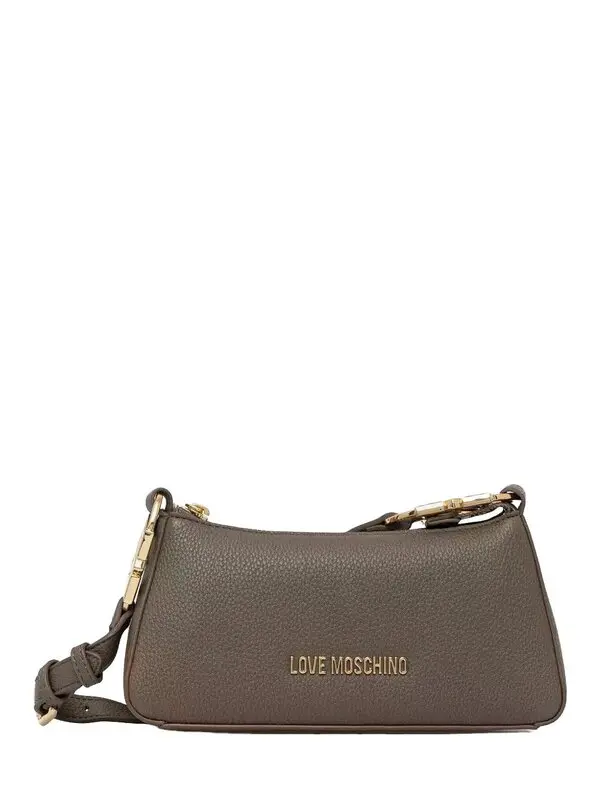 Moschino Logo-charm Shoulder Bag - Brown