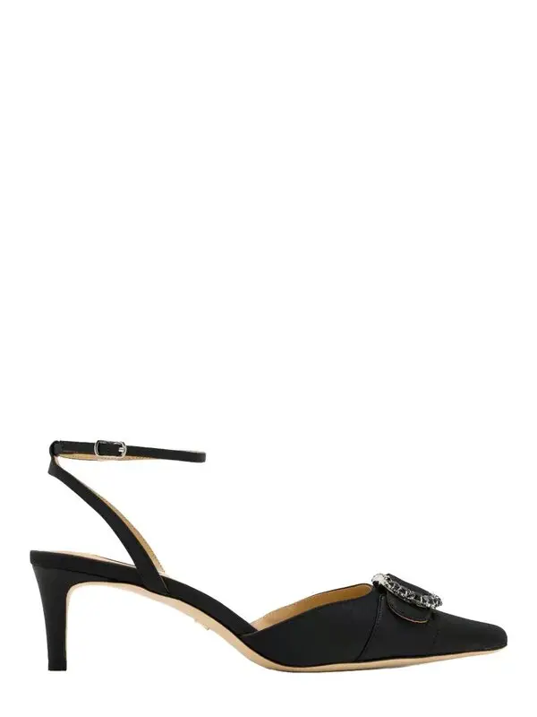 Badgley Mischka Jeweled Ankle-strap Pumps - Black