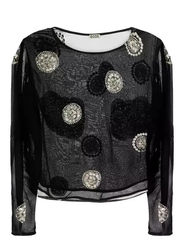 BODE Embellished Blouse - Black