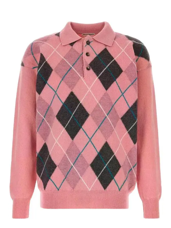JW Anderson X Pringle Of Scotland Knitted Polo Shirt - Pink