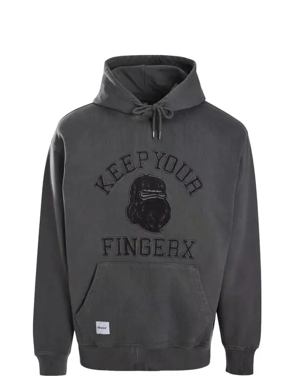 FINGERCROXX Logo-patch Hoodie - Grey