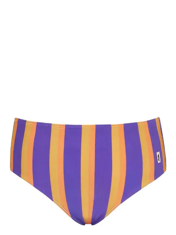 Saint Laurent Striped Bikini Bottom - Purple