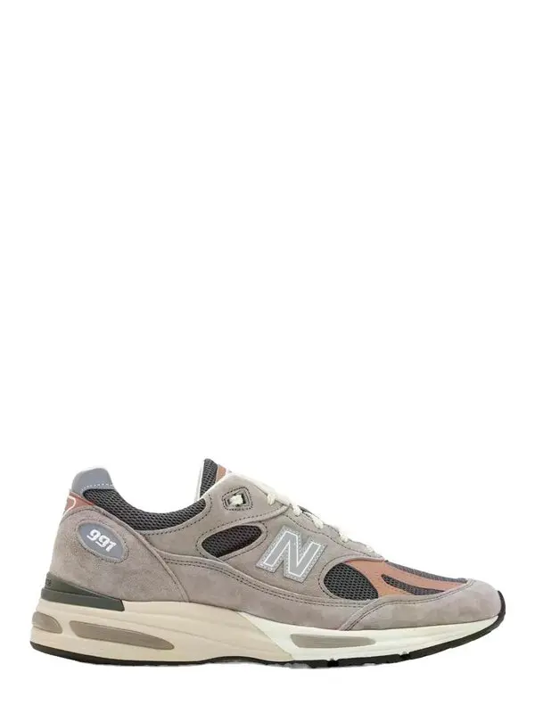 NEW BALANCE 991v2 Perforated Panelled Sneakers - Grey