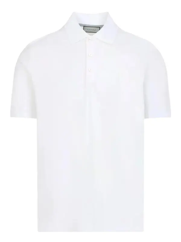 Canali Buttoned Polo Shirt - White
