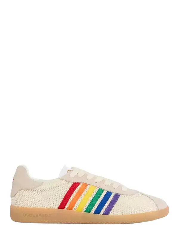 Dsquared2 Rainbow Striped Low Top Sneakers - White