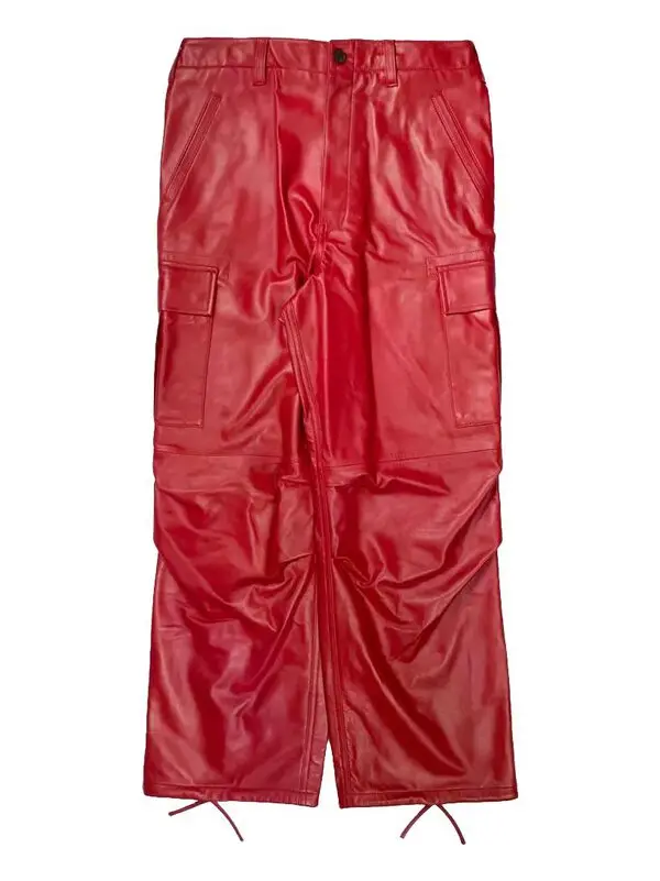 AMBUSH Leather Cargo Pants - Red