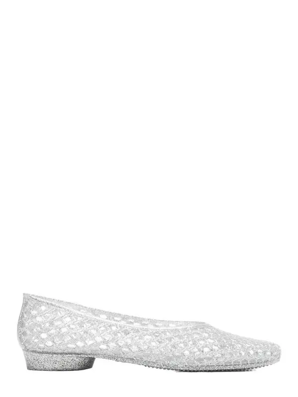 HEAVENLY JELLY Open-work Ballet Flats - Silver
