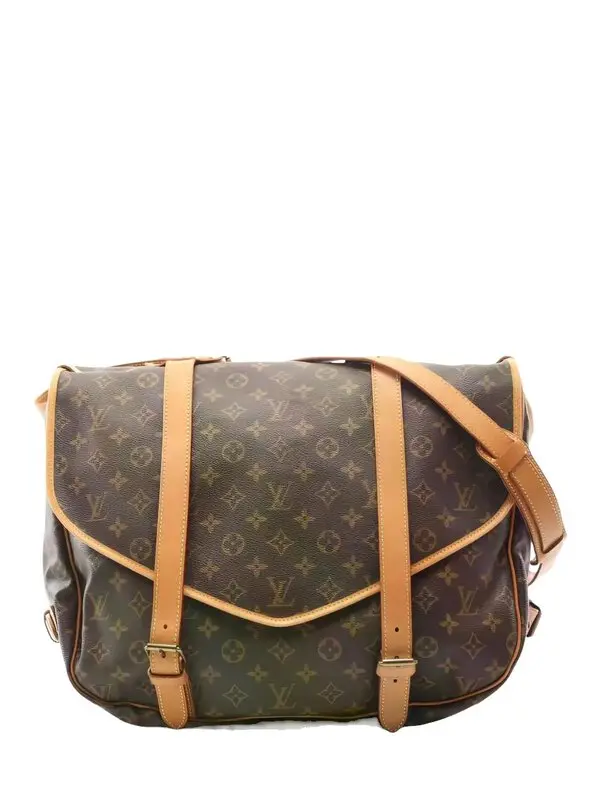 LOUIS VUITTON 1988 Saumur 43 Monogram Shoulder Bag - Brown