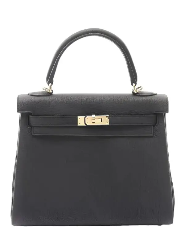 Hermès Kelly 25 Togo Leather Tote Bag - Black