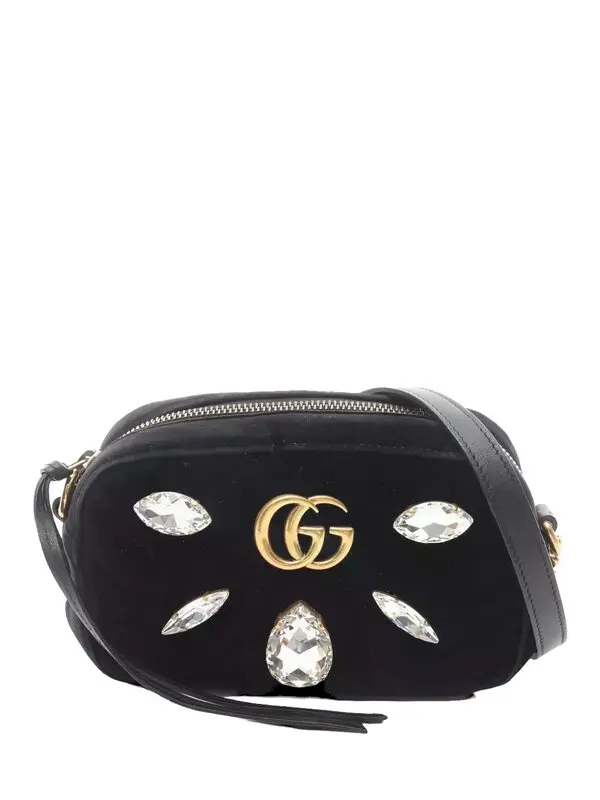 Gucci 2000s Gg Marmont Crossbody Bag - Black