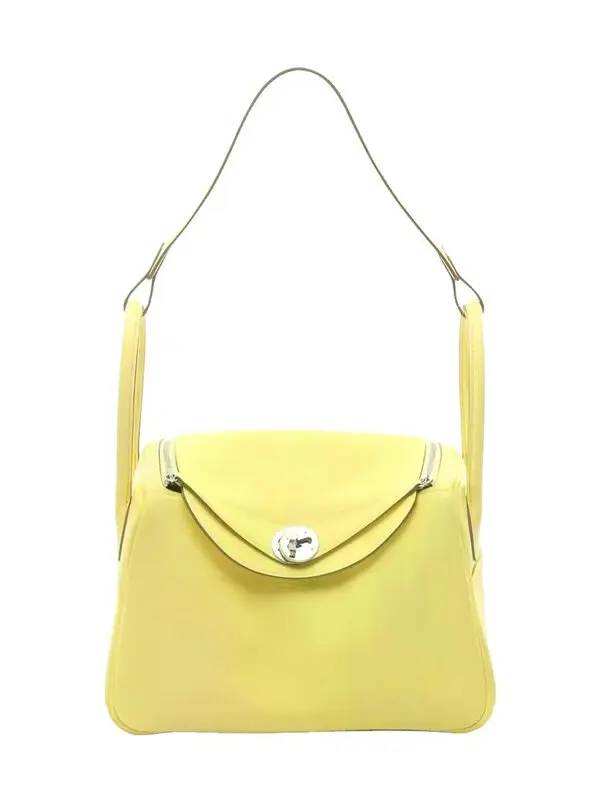 Hermès 2023 Lindy 26 Leather Shoulder Bag - Yellow