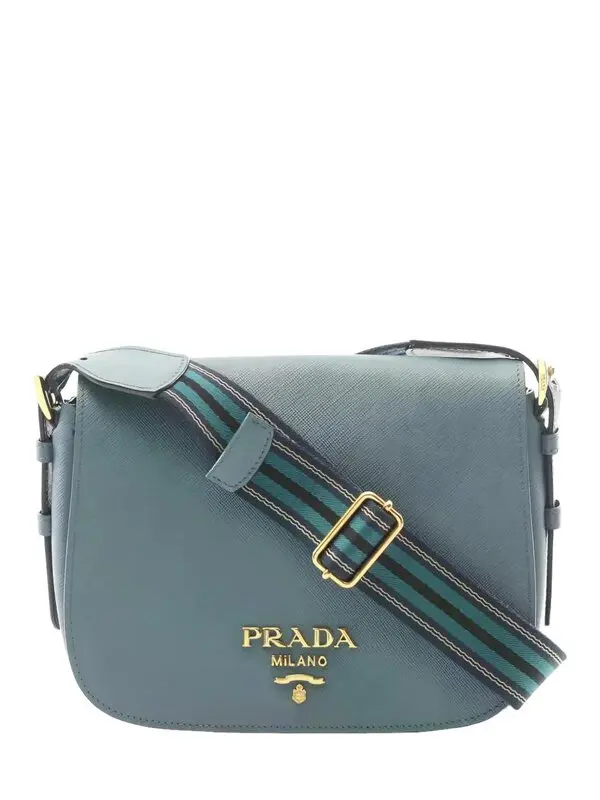 Prada Saffiano Leather Crossbody Bag - Blue