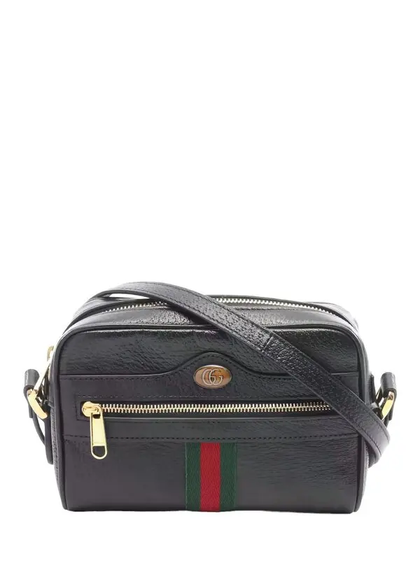 Gucci 2010s Ophidia Leather Shoulder Bag - Black