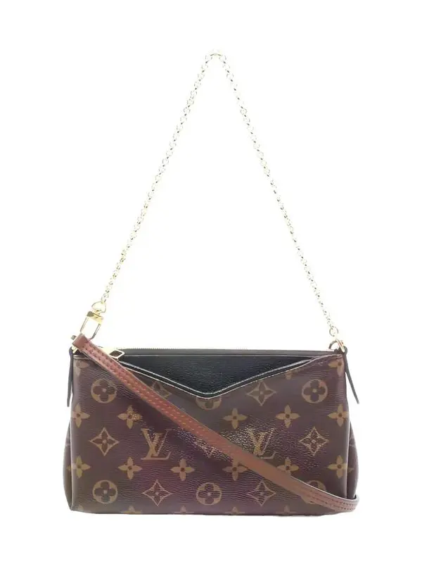 LOUIS VUITTON 2017 Pallas Scratch Monogram Shoulder Bag - Brown