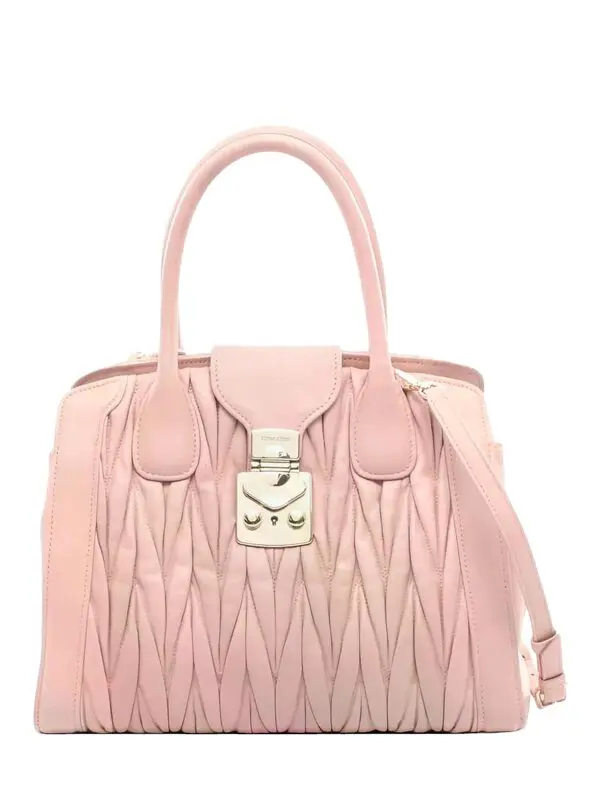 Miu Miu 2000s Matelassé Quilted Leather Handbag - Pink