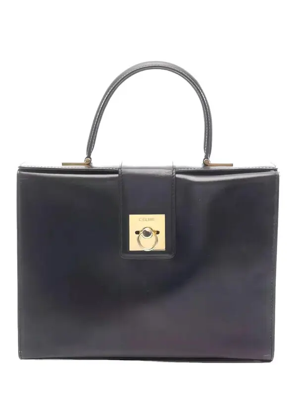 Celine 2000s Leather Tote Bag - Black