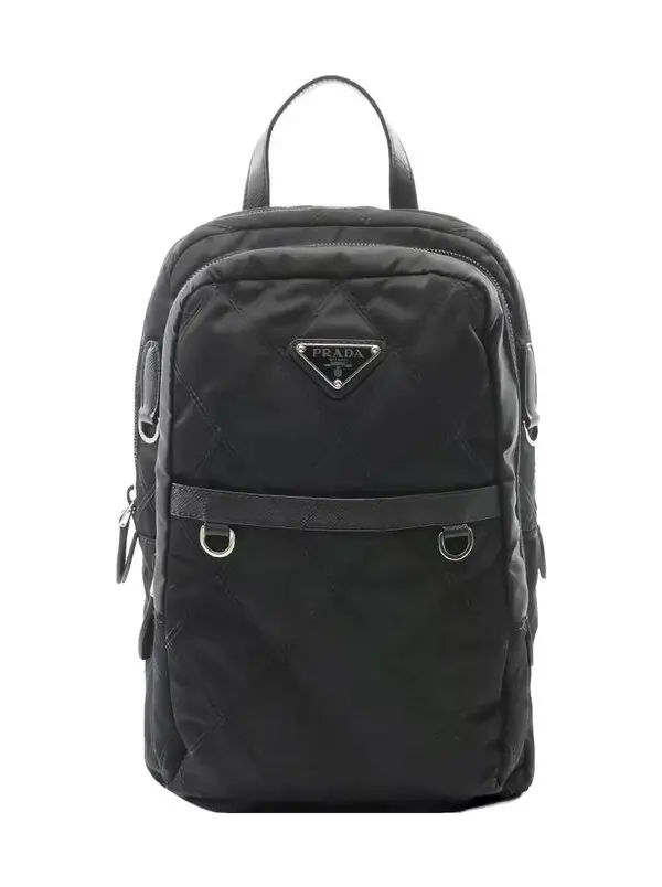 Prada 2010s Leather Backpack - Black