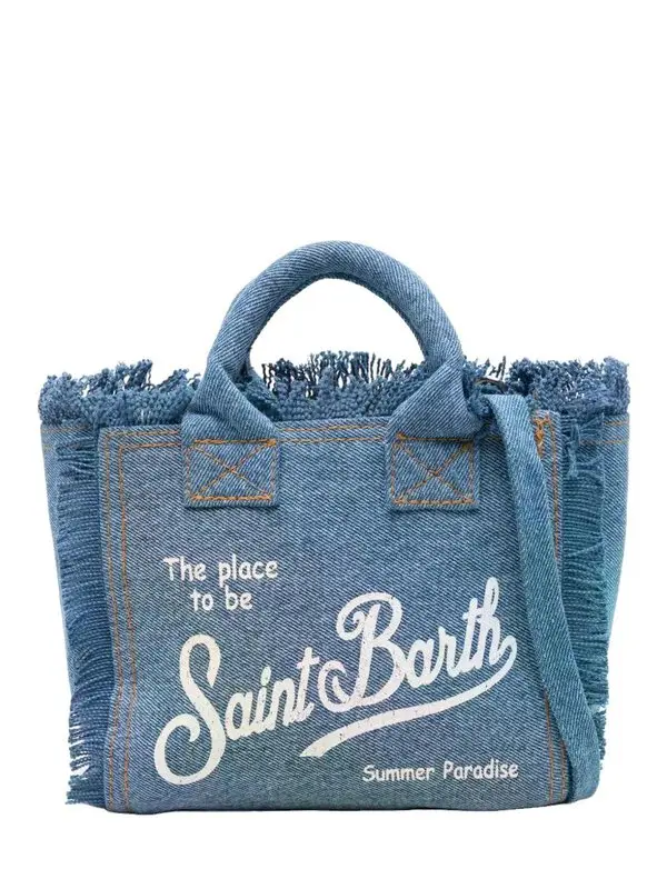 MC2 SAINT BARTH Fringed Top Handle Bag - Blue