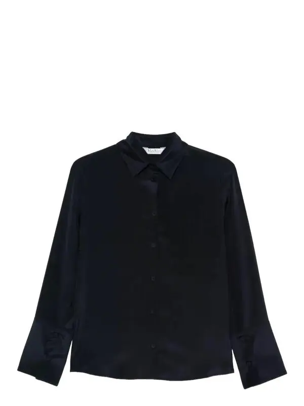Max Mara Buttoned Silk Blouse - Blue