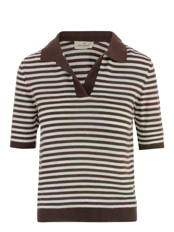 Bruno Manetti Striped T-shirt - Brown