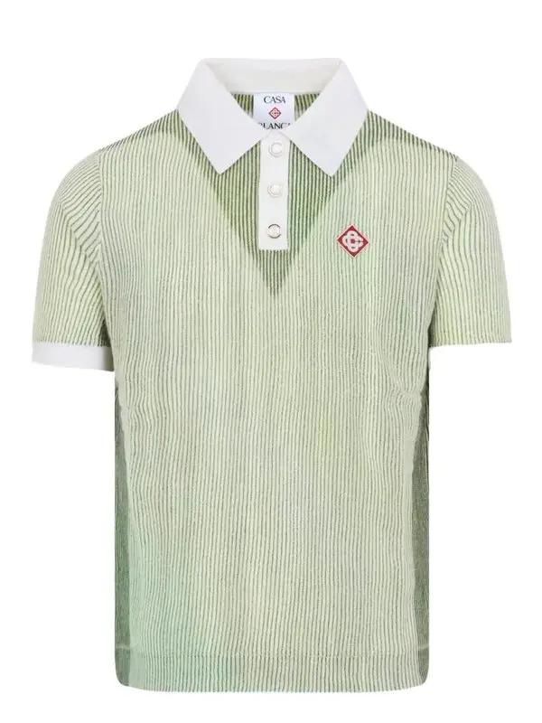 Casablanca Striped Polo Shirt - Green