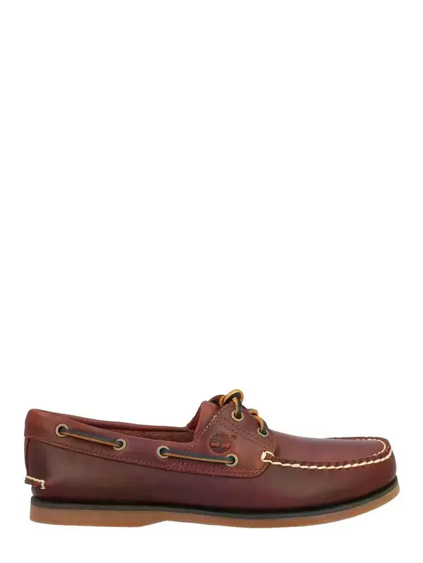 Timberland Leather Boat Shoes With Lace Detailing - Brown
