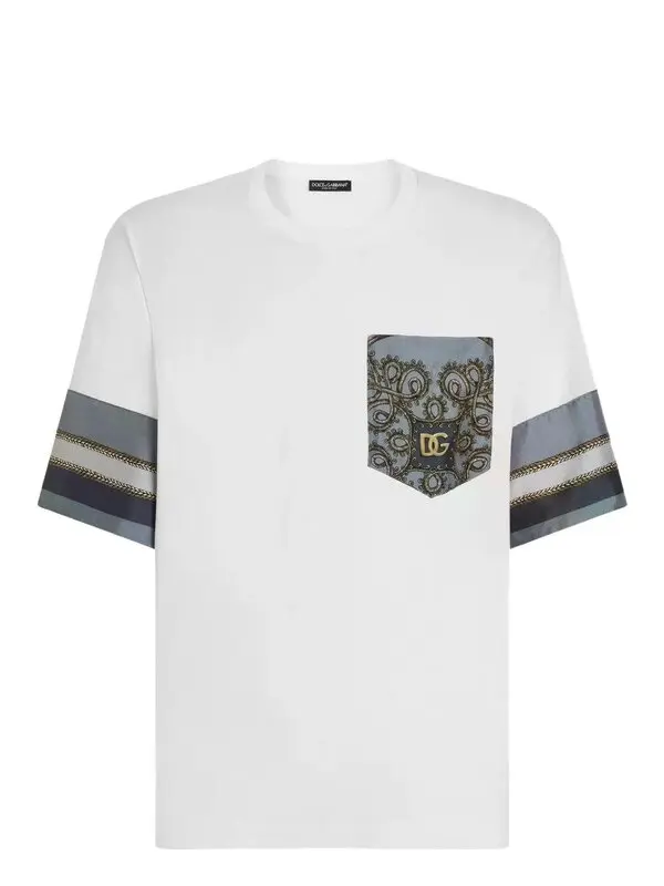 Dolce & Gabbana Patterned Short-sleeve Pocket T-shirt - White