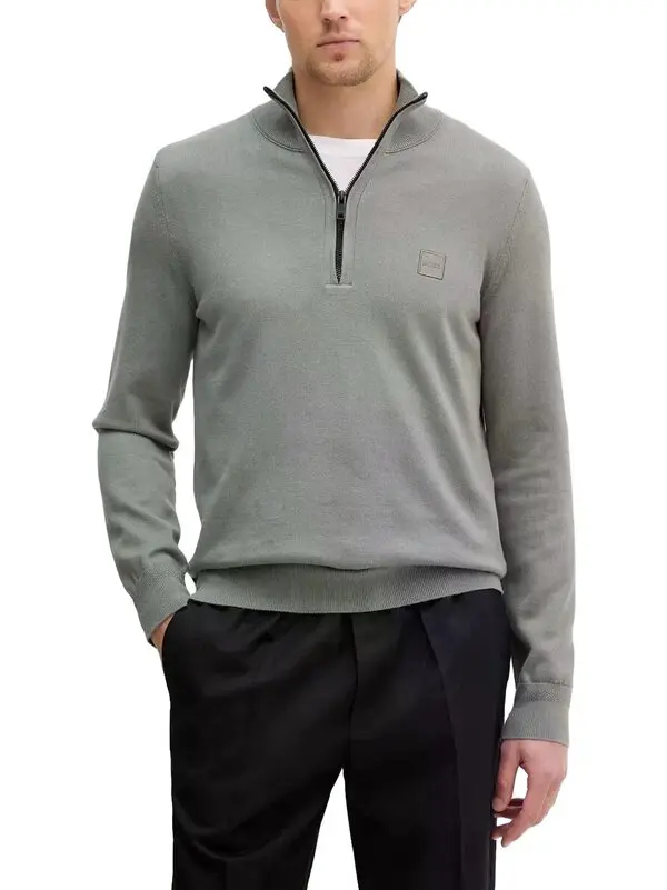 BOSS Half Zip Sweater - Grey