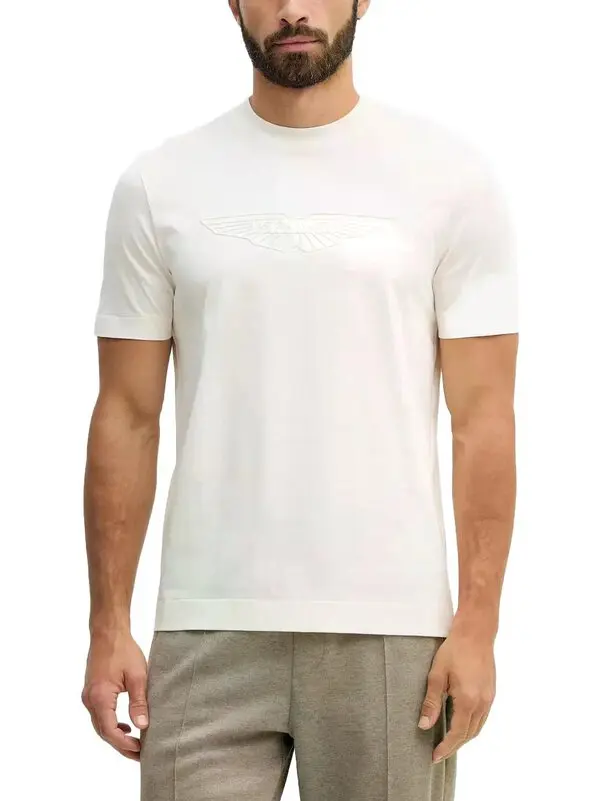 BOSS Thompson Logo-embroidered T-shirt - Neutrals