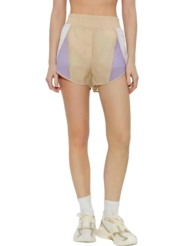 Emporio Armani Logo-patch Color-block Shorts - Neutrals