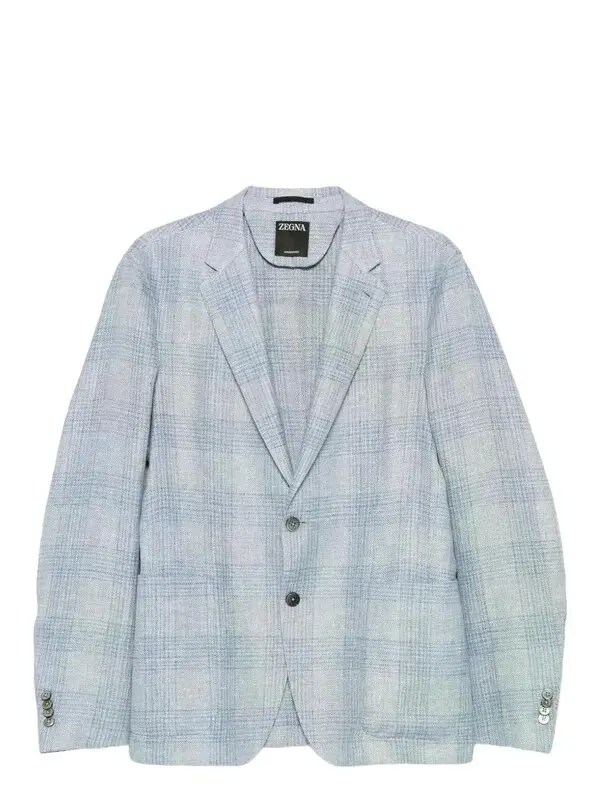 Zegna Checked Blazer - Blue