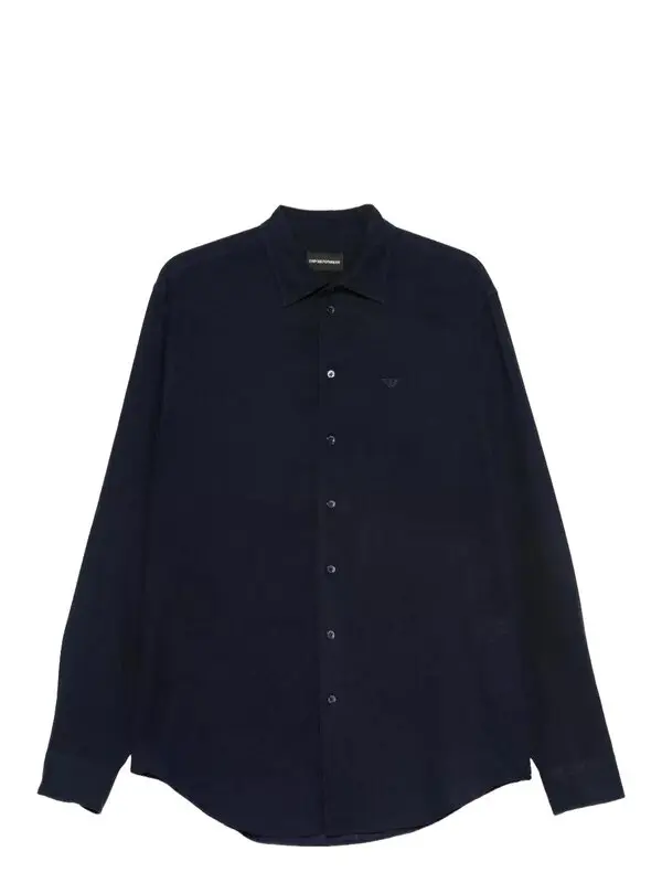 Emporio Armani Chest-logo Button-fastening Shirt - Blue