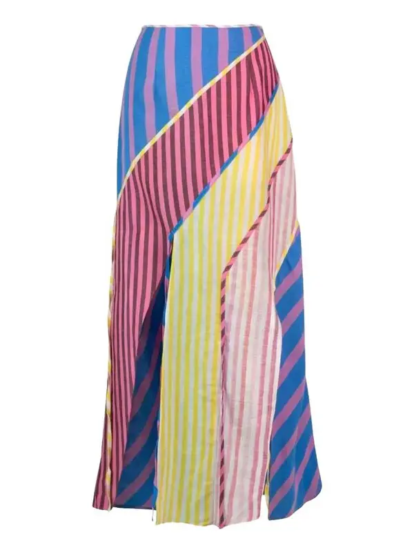 Celiab Souci Striped Slit Skirt - Blue