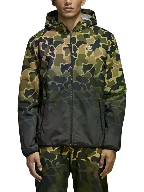Adidas Camouflage Windbreaker Jacket - Green