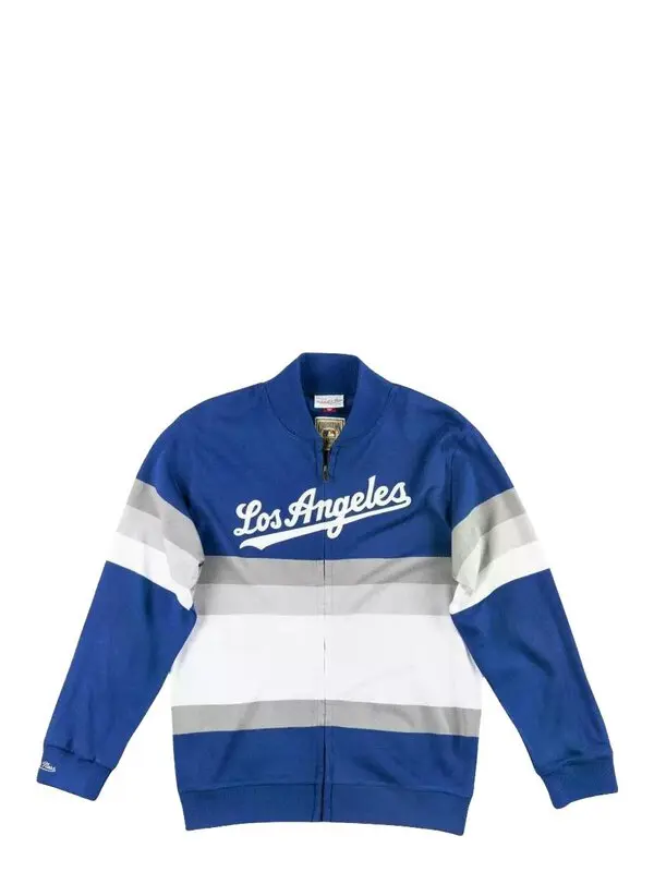 Mitchell & Ness Mlb Los Angeles Dodgers Full-zip Sweater - Blue