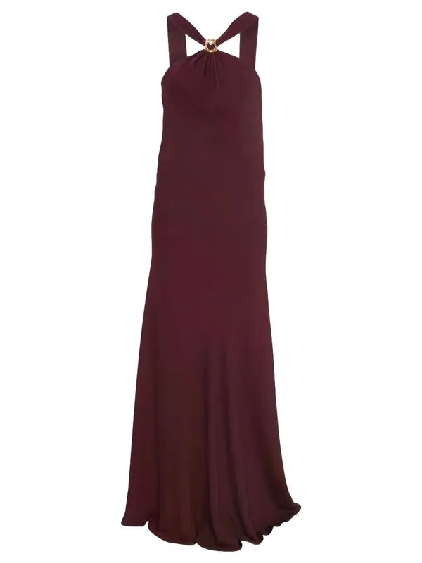 FORTE_FORTE Halterneck Ring Dress - Purple