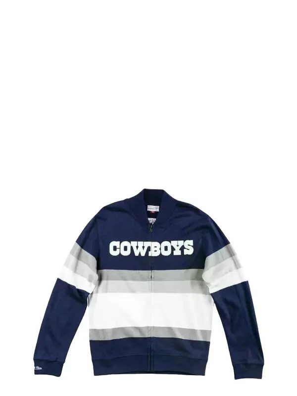 Mitchell & Ness Nfl Dallas Cowboys Stripe Full-zip Sweater - Blue