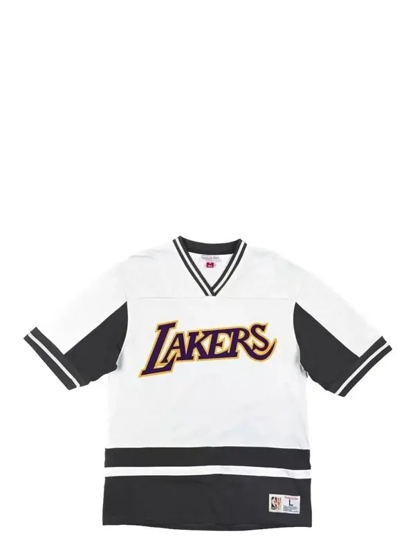 Mitchell & Ness X Nba Los Angeles Lakers V-neck Panelled T-shirt - White
