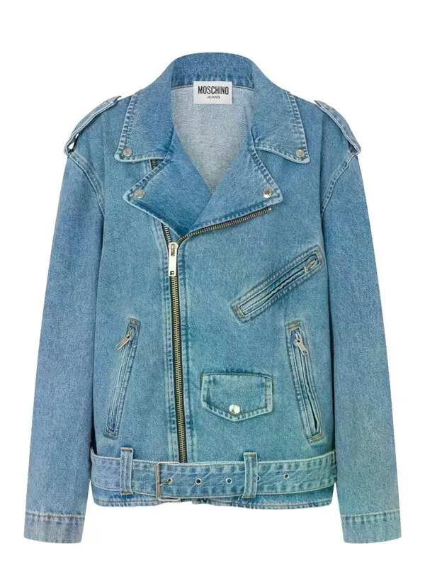 Moschino Belted Zip Jacket - Blue
