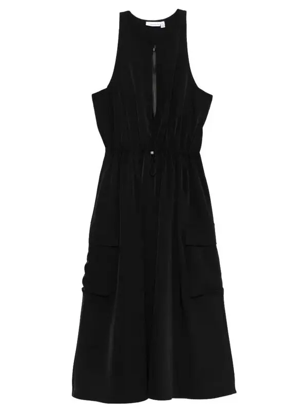J. Lindeberg Merina Drape Zip Dress - Black