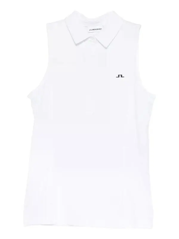 J. Lindeberg Sleeveless Polo Top - White
