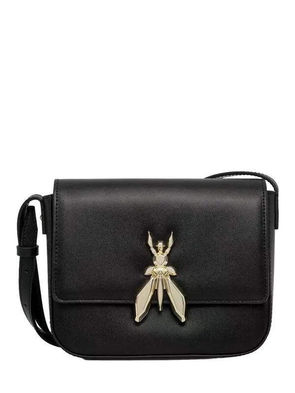 Patrizia Pepe Fly Leather Crossbody Bag - Black