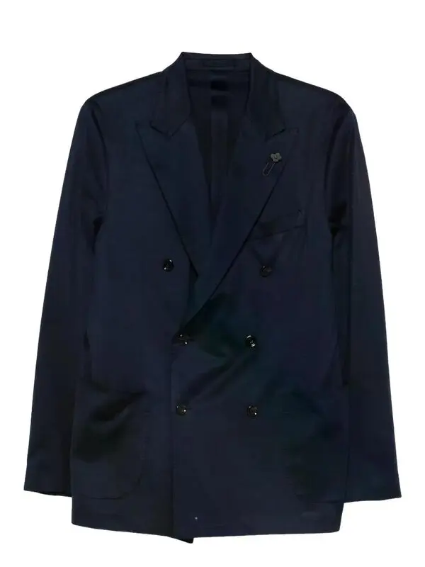 LARDINI Double-breasted Jacket - Blue