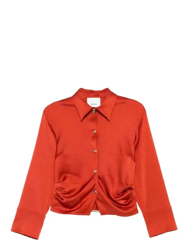 Nanushka Hildie Cinched Shirt - Red