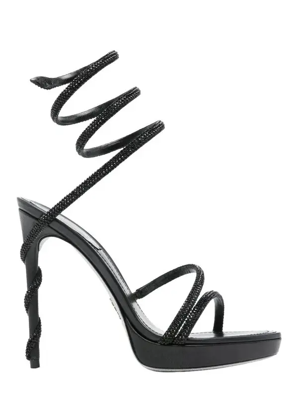 Rene Caovilla Open-toe Platform Sandals - Black