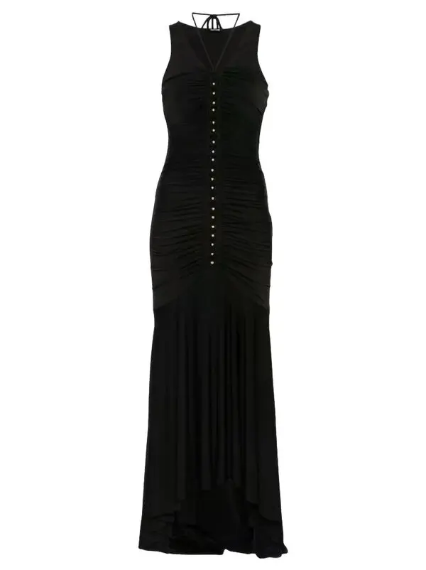 Just Cavalli Ruched V-neck Dress - Black